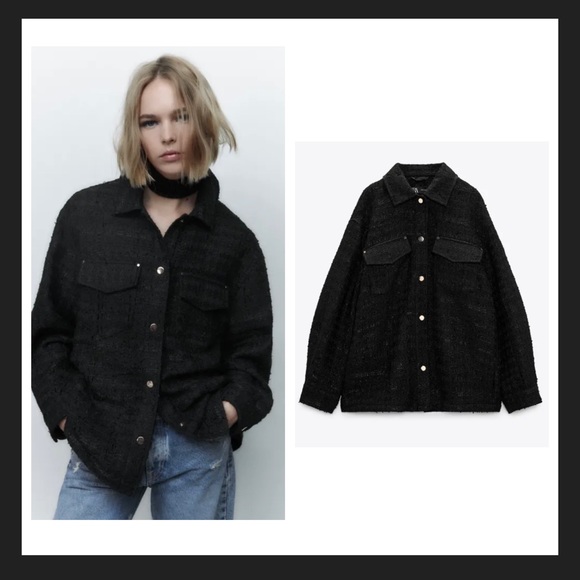 Zara | Jackets & Coats | Zara Textured Weave Overshirt | Poshmark